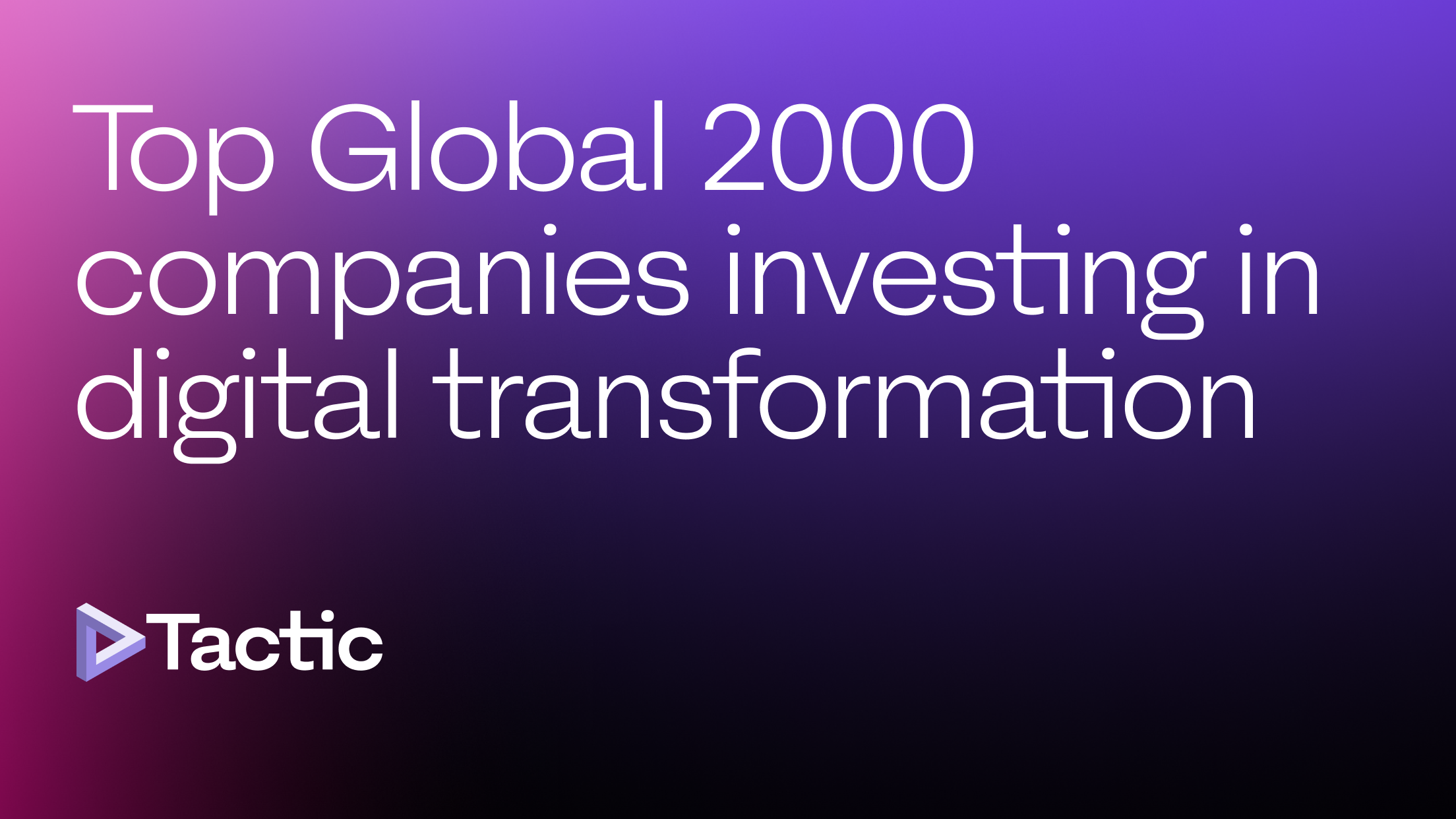 Top Global 2000 companies investing in digital transformation | Tactic